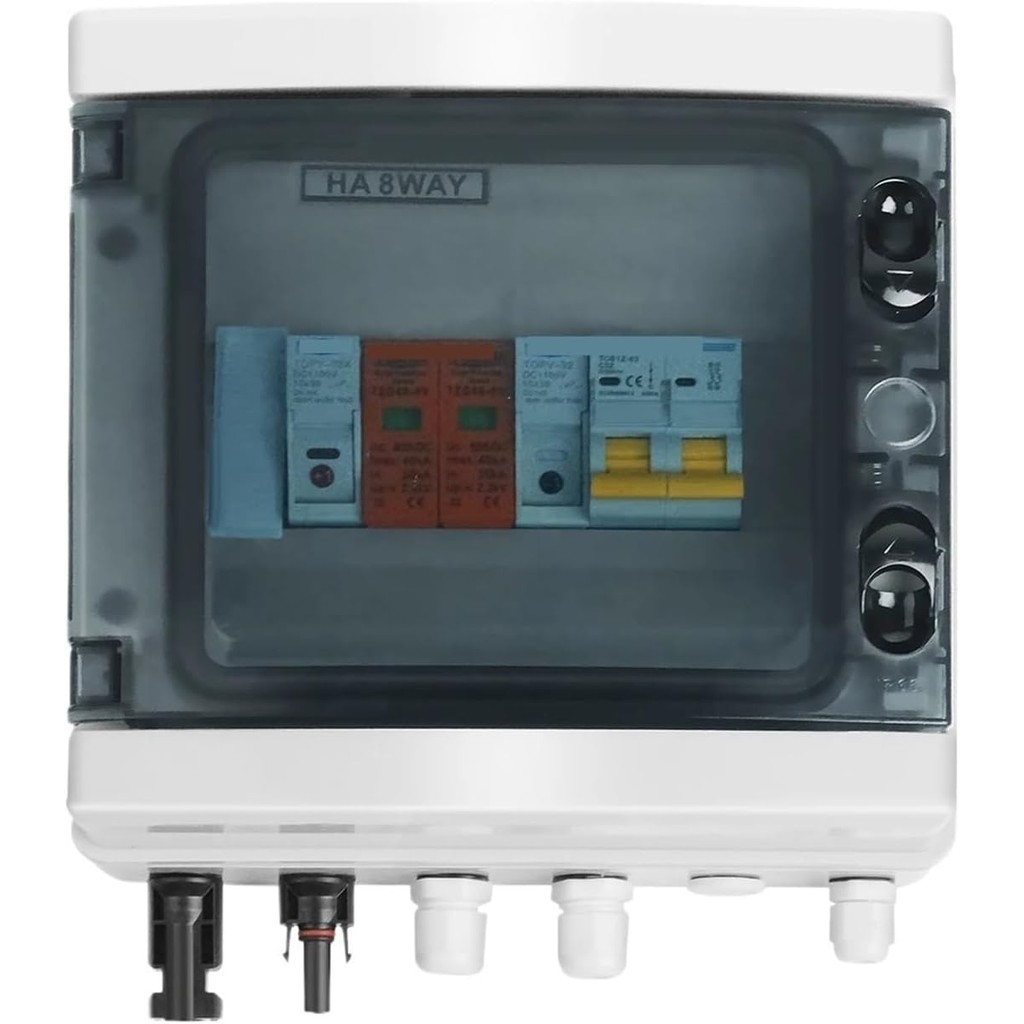 CAARLA Solar Combiner Box TOMZN PV Combiner Box with Solar photovoltaic 1 Input 1 Out DC 600V ...