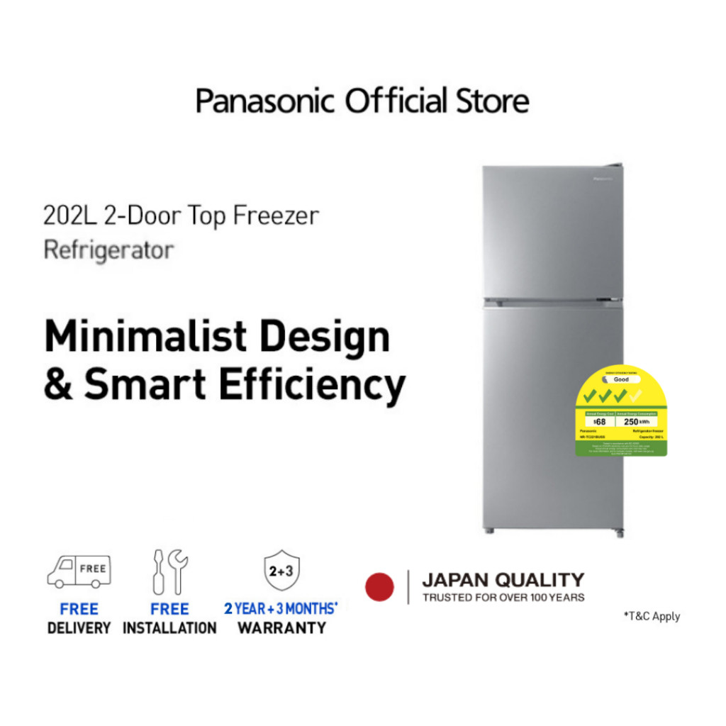 [PREORDER] Panasonic 202L 2-Door Top Freezer Refrigerator NR-TC221BUSS ...