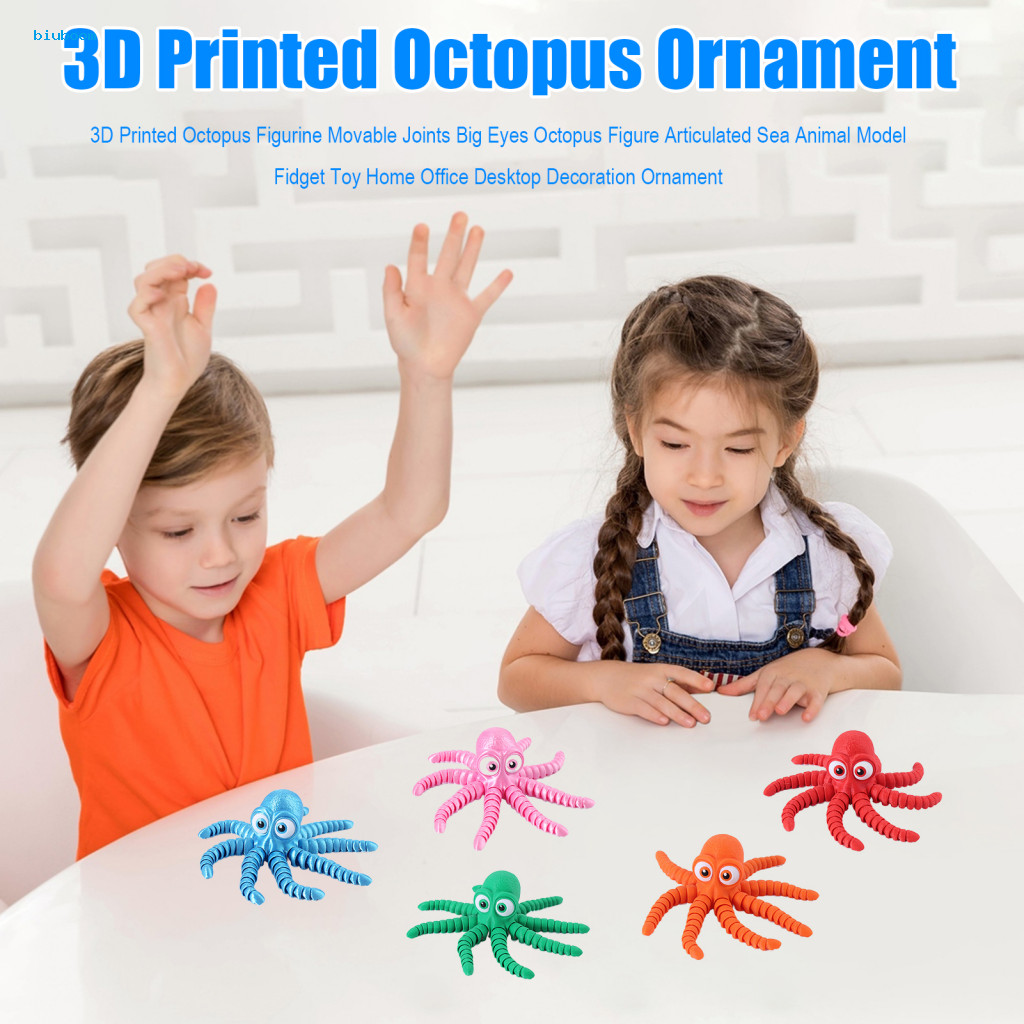 3d Printed Octopus Toy Desk Octopus Ornament Articulated Octopus ...