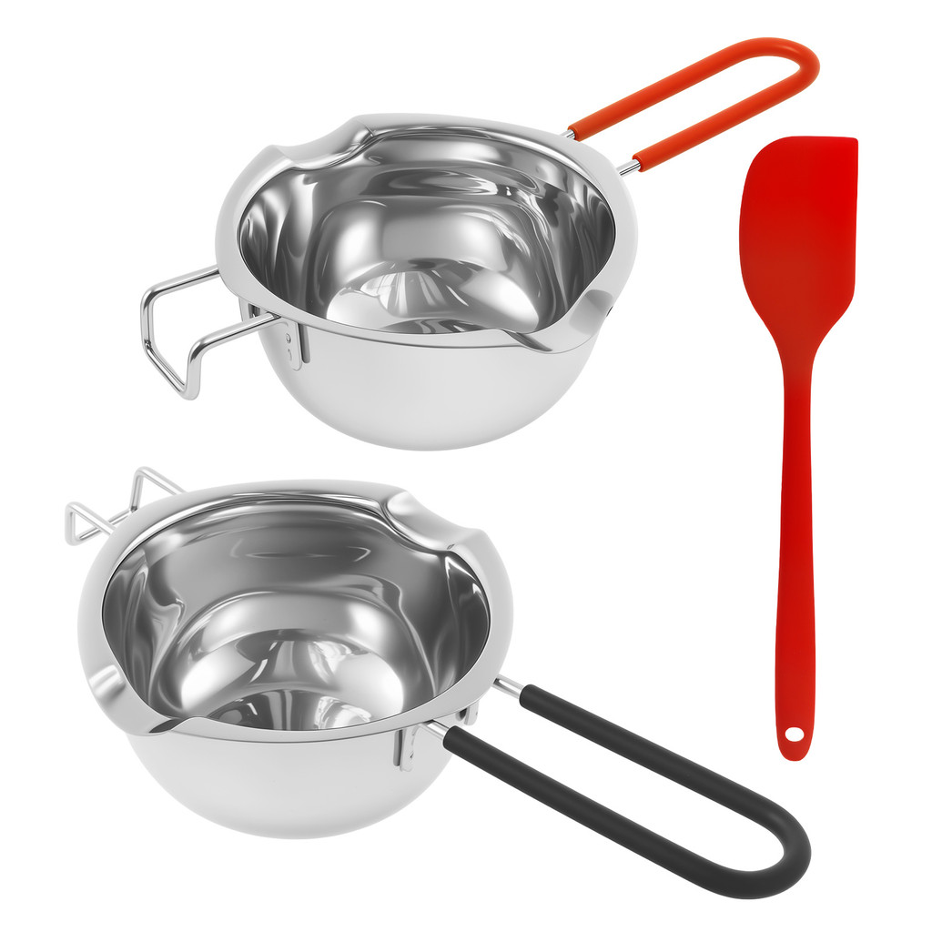 2 Pcs 480ml Stainless Steel Double Boiler Pot Double Boiler with Heat ...