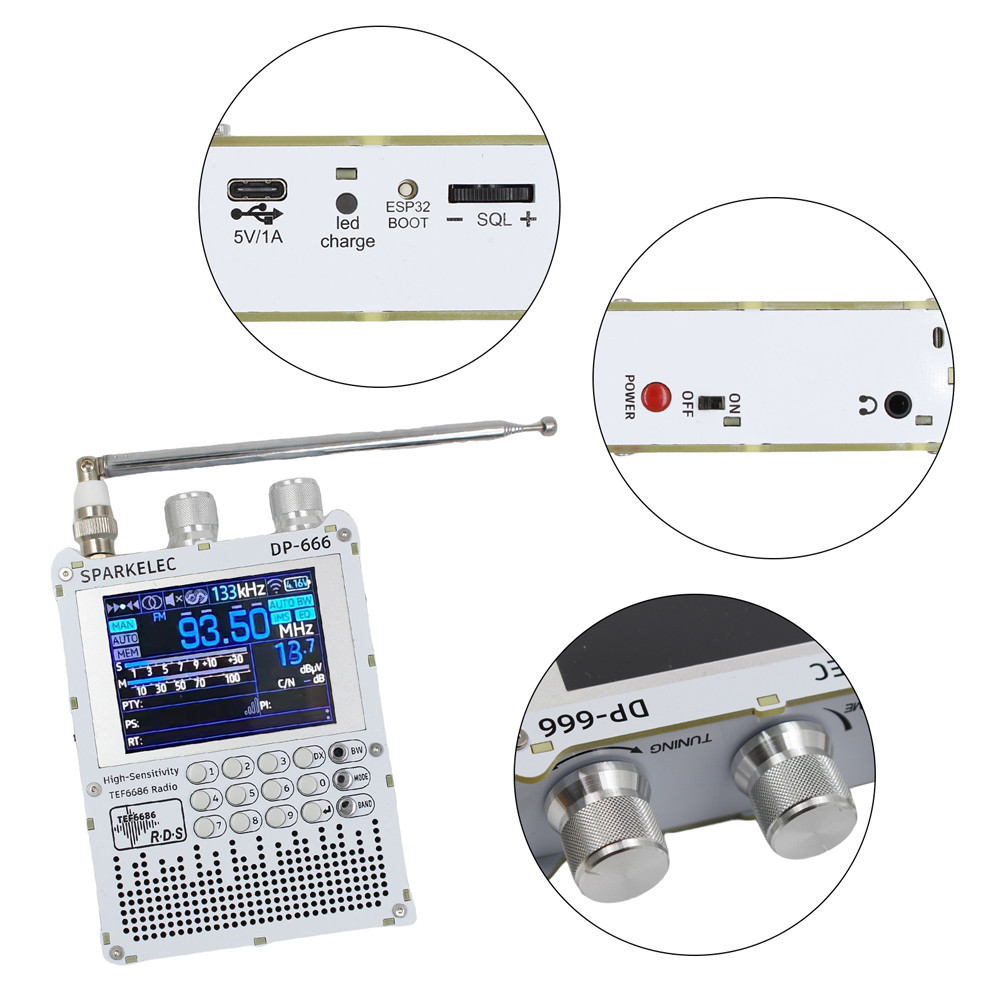 DP-666 TEF6686 High Sensitivity Full Band FM AM Short Wave Radio FM/LW ...