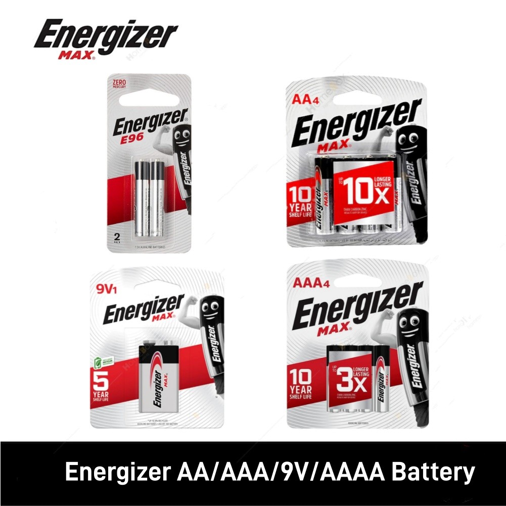 🇸🇬 ENERGIZER AA/AAA/9V/AAAA MAX BATTERY | Alkaline Batteries | Shopee ...