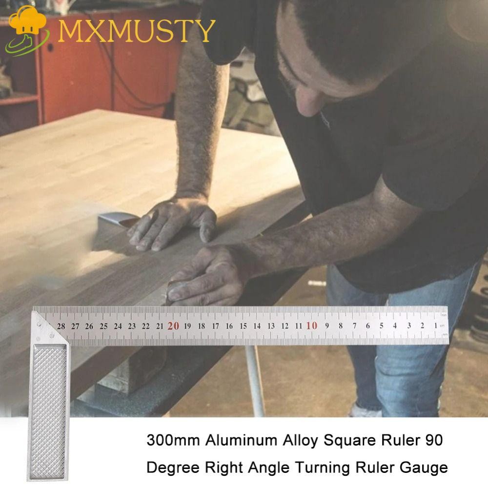 MXMUSTY Steel Ruler, Aluminum Handle 90 Degree Right Angle Measuring ...