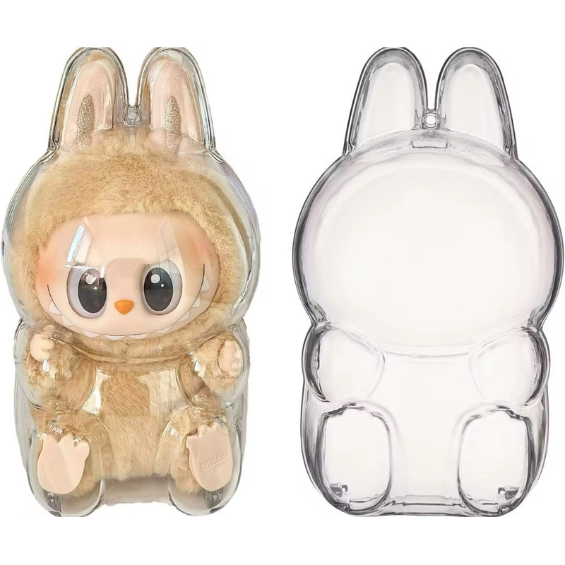 Labubu Clear Plastic Case for Pop Mart Monster Have A Seat Protective ...