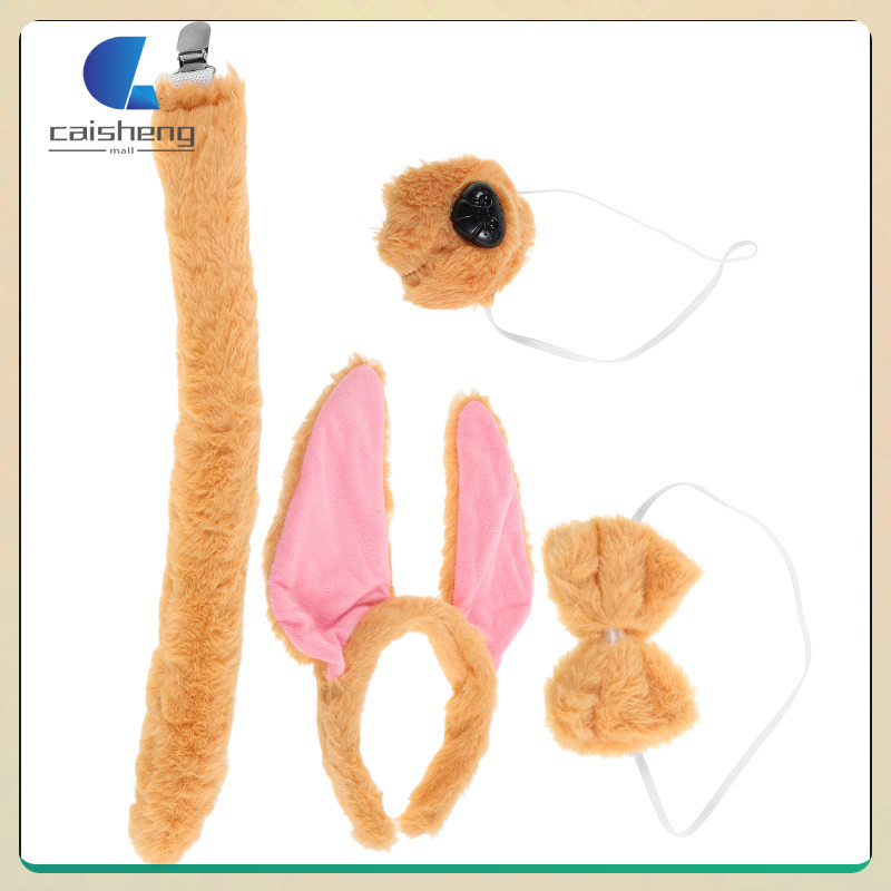 1 Set Puppy Dog Headband Costume : Dog Ears Headband Plush Nose Tie ...