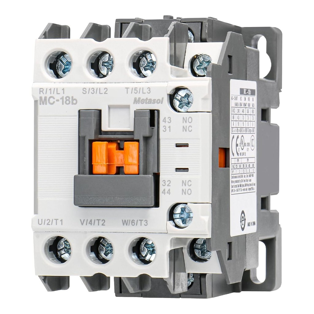 Baomain Magnetic Contactor, 3 Pole 40A Ith 110V AC Coil, 1NO1NC Auxiliary Contact, DIN Rail ...