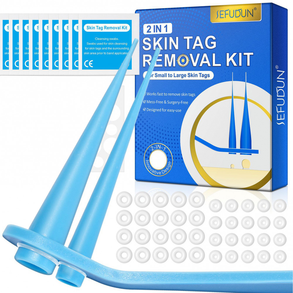 Skin Tag Removal Kit - 2 Cones for 1mm-9mm Small/Medium Skin Tags, Safe ...