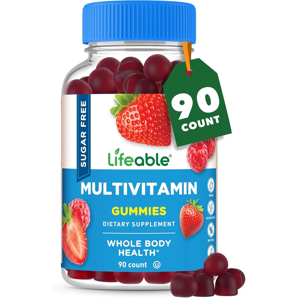 Lifeable Sugar Multivitamin Gummies | with Vitamin A, C, D, E, Niacin ...