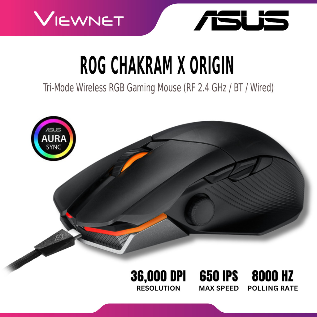 ASUS ROG CHAKRAM X ORIGIN P708 WIRELESS RGB GAMING MOUSE WITH 36,000 ...