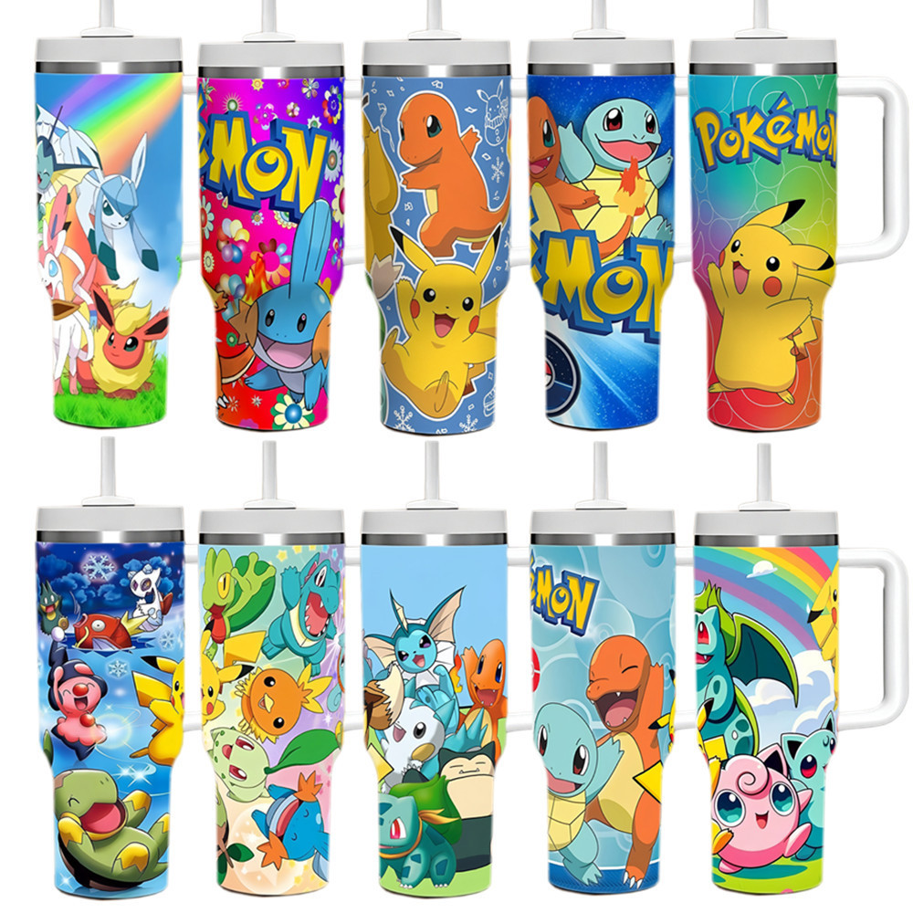 2025 Pokémon 40oz Car Cup Creative Second Generation Thermos Cup Labubu ...
