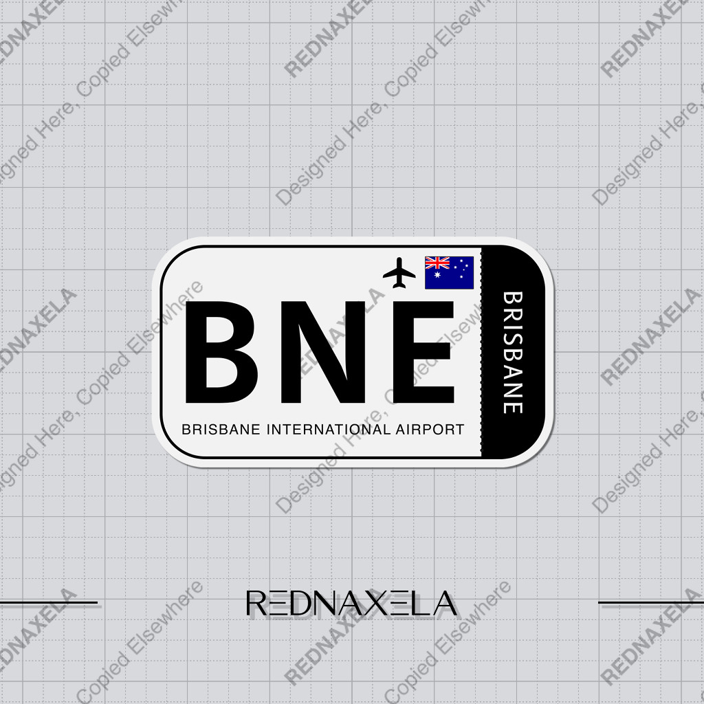 Brisbane International Airport Code BNE Sign Sticker | Shopee Singapore
