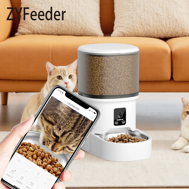 4L USB Smart Button WIFI APP Video Pet Feeder Automatic Cat Food ...