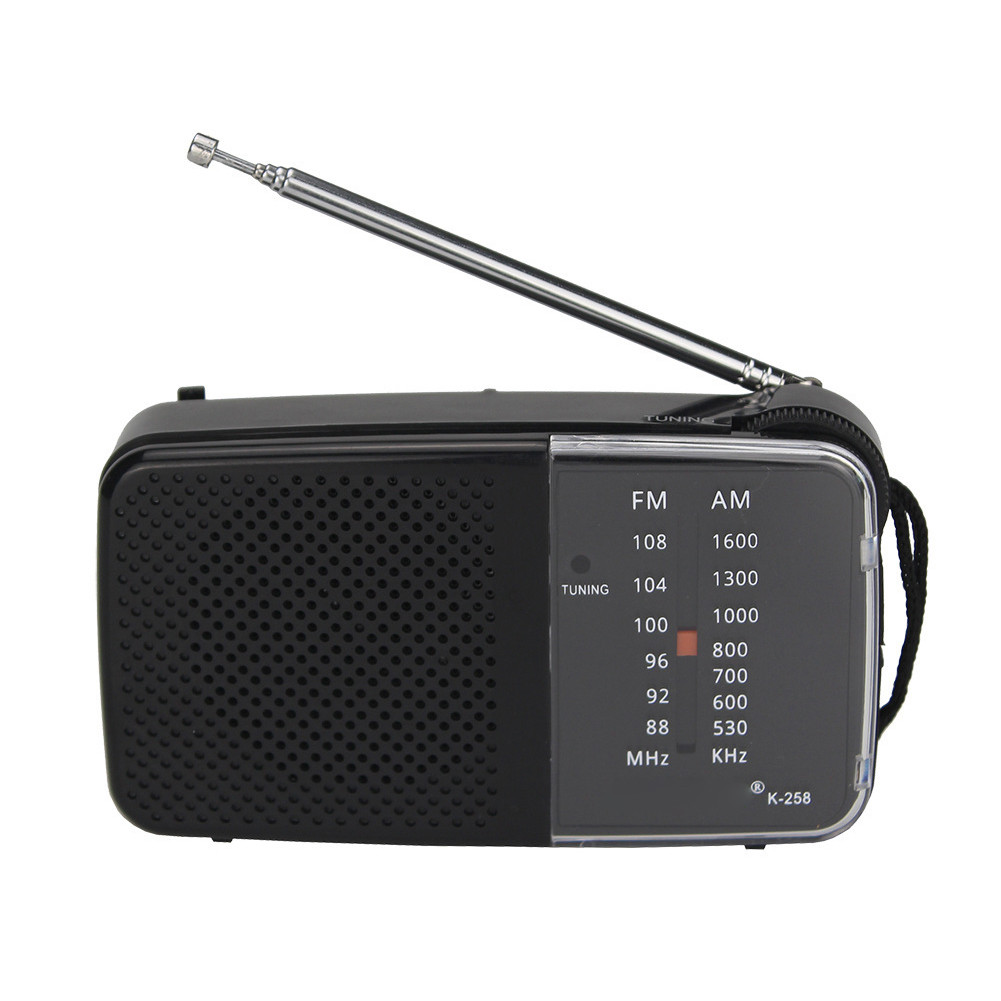 AM/FM Radio with Speaker Portable Radio with Strap Battery Powered ...