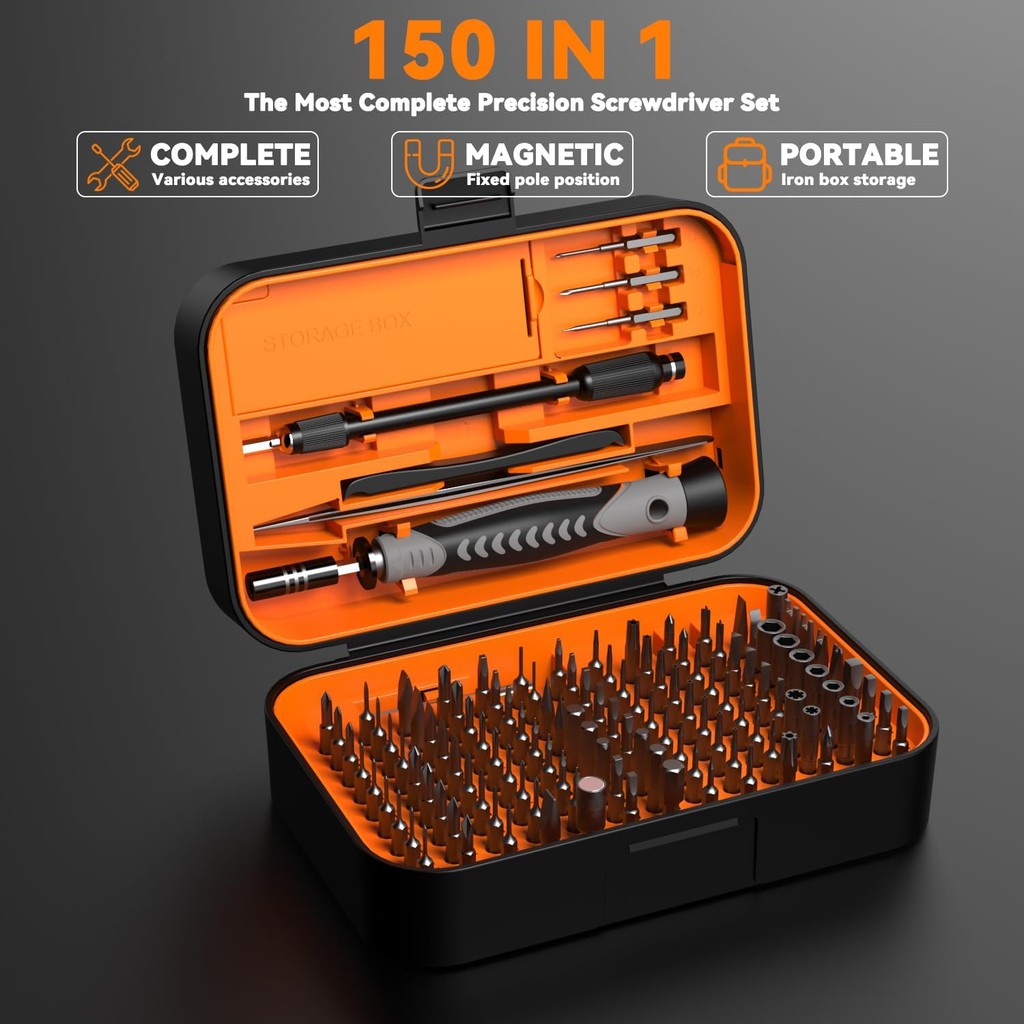 150 IN 1 Precision Screwdriver Set, 120 Bits Full Range Small ...