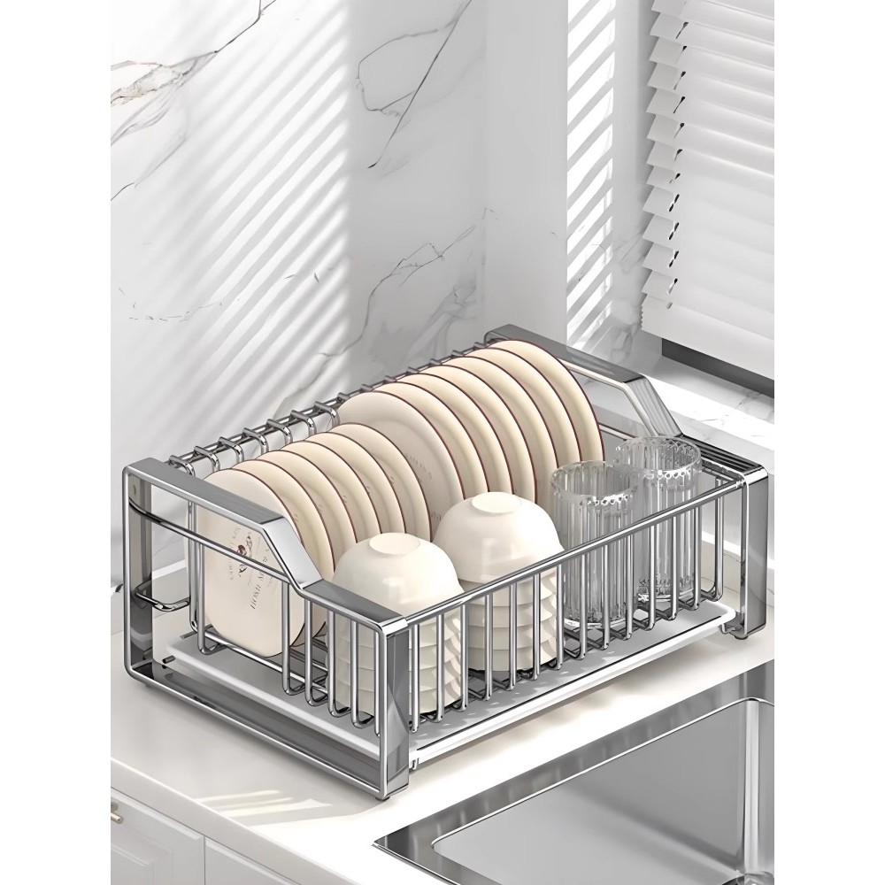 [in stock] Dish Rack Stainless Steel Bowl Rack Draining Basket Bowl ...