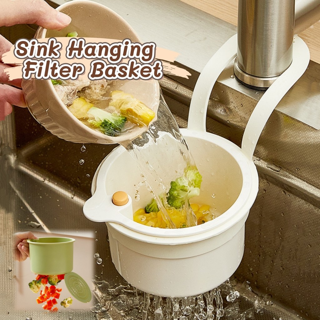 Adjustable Hanging Sink Drain Basket Kitchen Waste Collector Automatic ...
