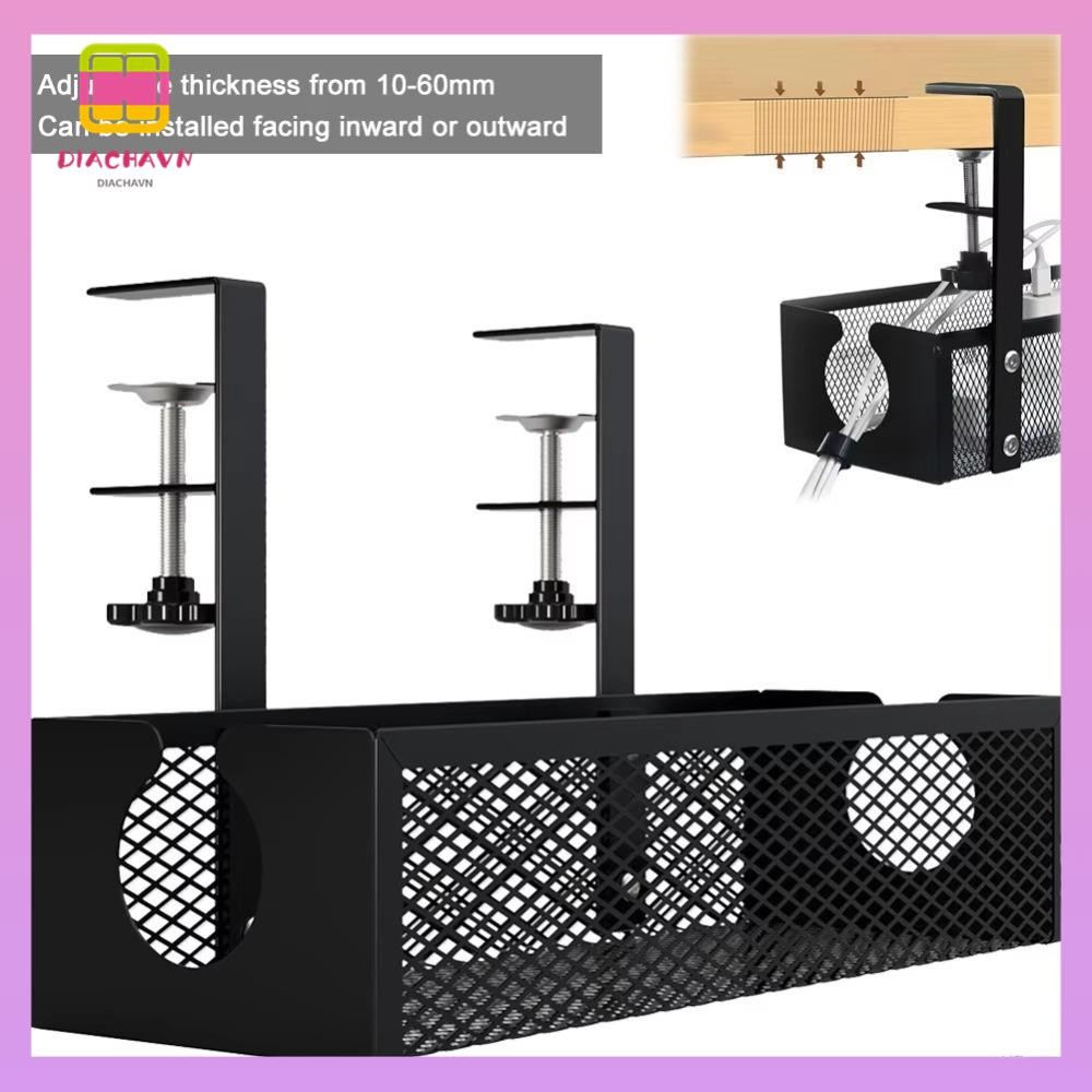 DIACHAVN Desk Cable Organizer, Metal Cable Tray Heavy Duty Wire ...