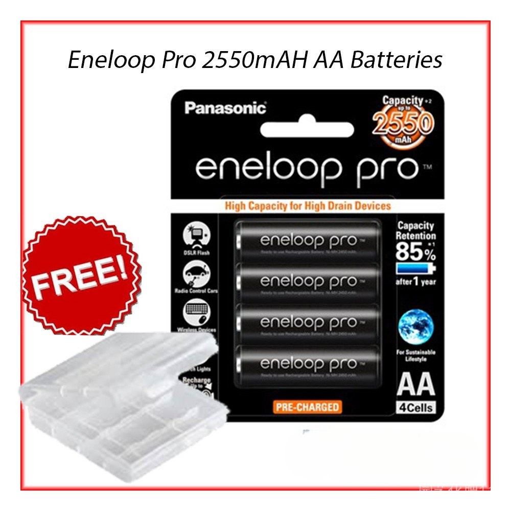 [Made in Japan] Panasonic Eneloop Pro 2550mAH AA Rechargeable NiMH ...