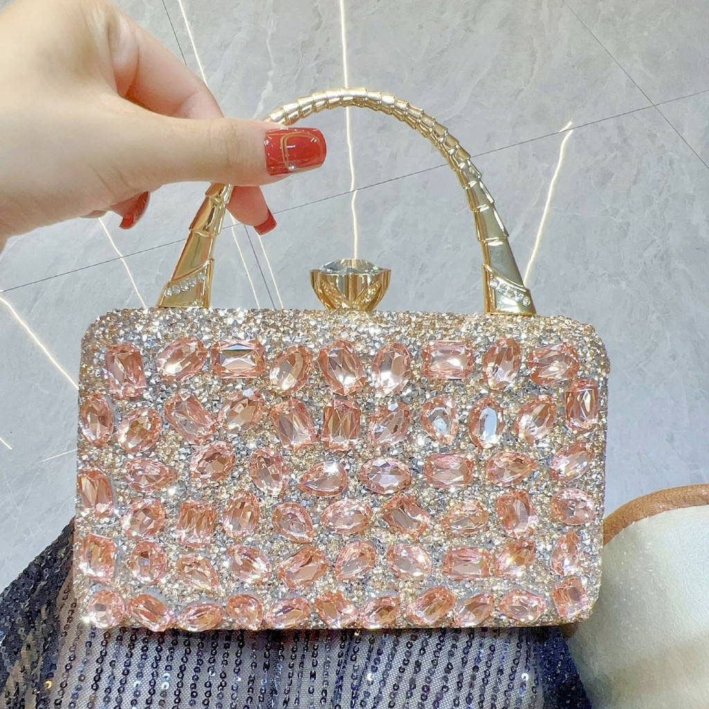 Banquet Handheld Messenger Bag - Women's Shoulder Bag with Shiny Finish ...
