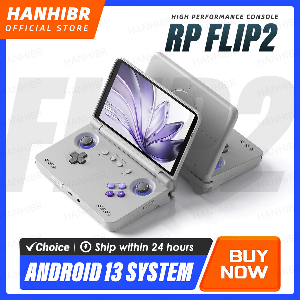 Retroid Pocket Flip2 Handheld Game Console AMOLED Screen DP Output ...