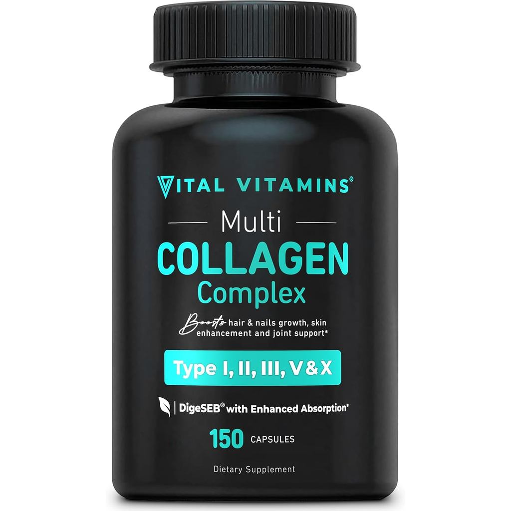 Vital Vitamins Multi Collagen for Women & Men - Type I, II, III, V, X ...