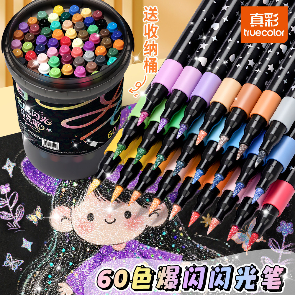 Real Color Flash Marker Children's Highlighter Flash Pen Primary School ...