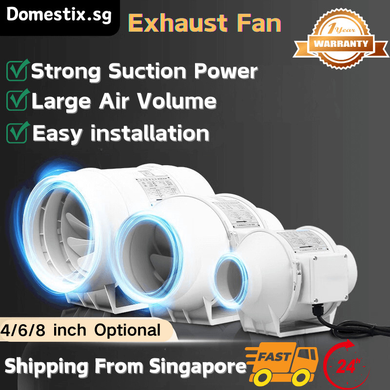 DOVVA 4"6"8" Portable Exhaust Fan Ventilation Fan Extractor Ventilation ...
