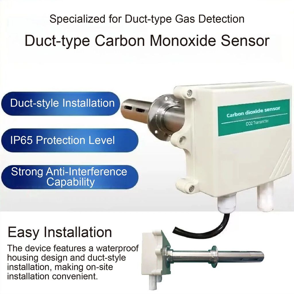 Pipeline CO2 Sensor RS485/4-20mA/0-10V Carbon Dioxide Transmitter for ...
