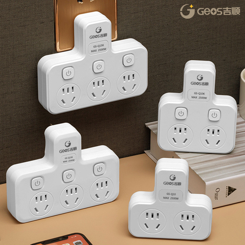 Jishun Pure Copper Socket Extension Converter Wireless Power Strip One ...