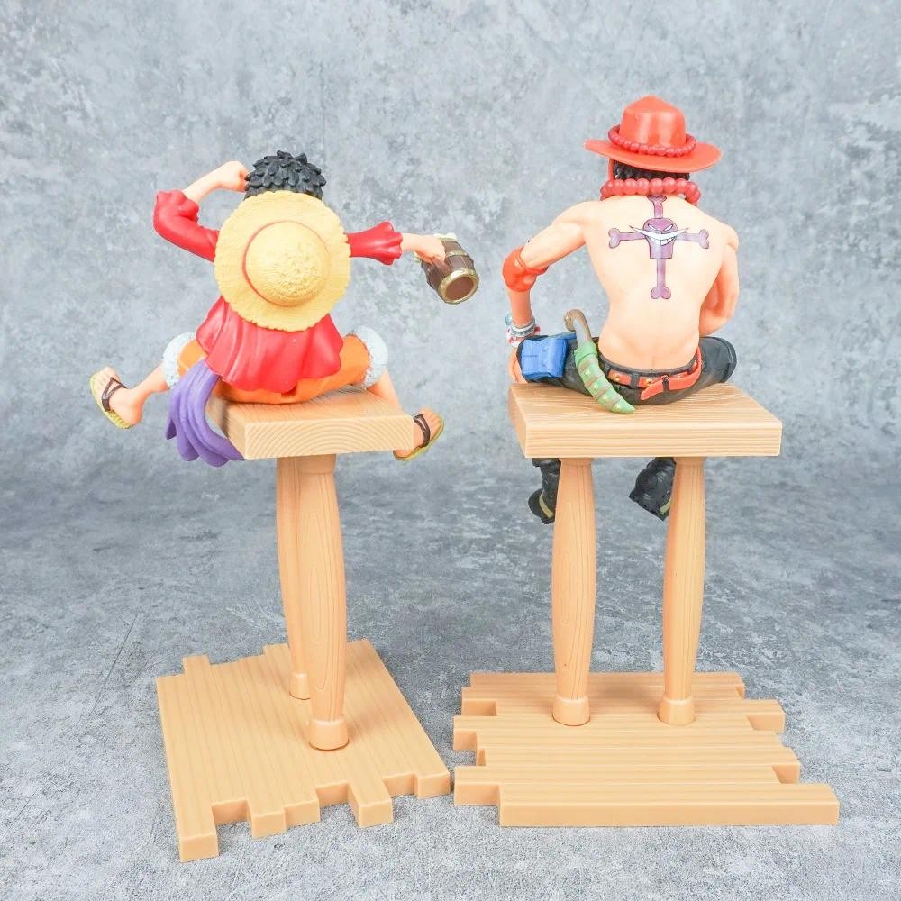 One Piece Anime Bar Counter Luffy Ace Nami Sitting Posture Action ...