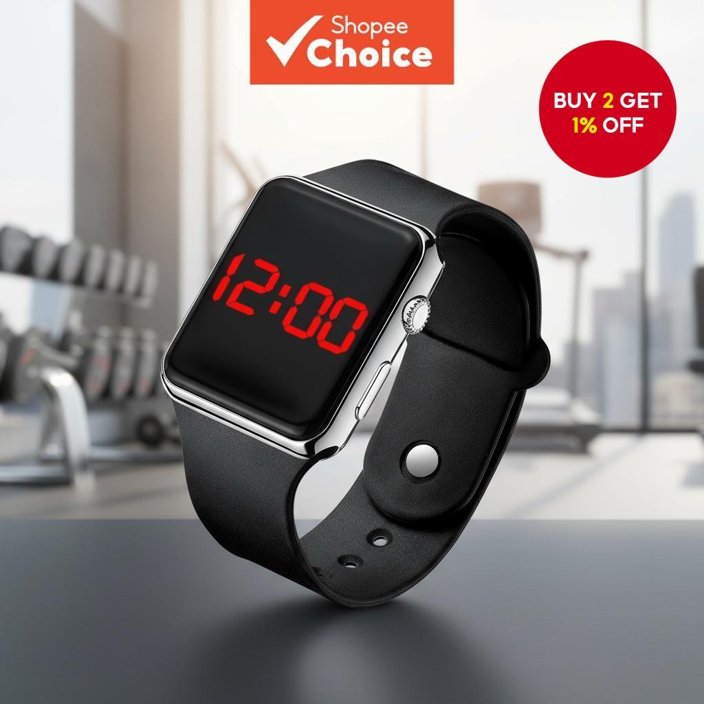Chic Square LED Digital Smartwatch for Students, Adults, and Couples ...