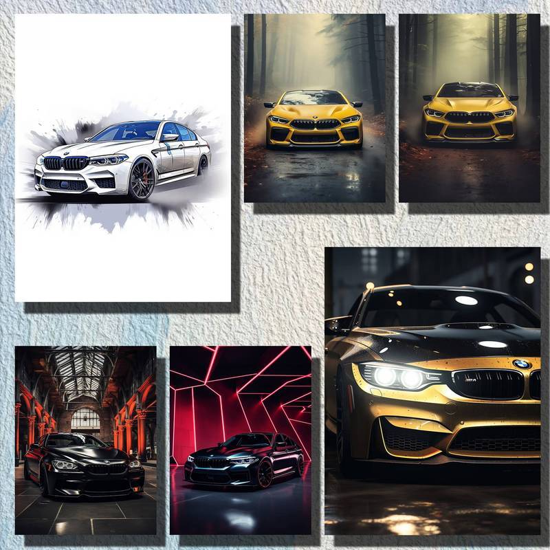 BMW Elegant Drive Vibrant Animal Canvas Painting of Modern BMWs for Art ...