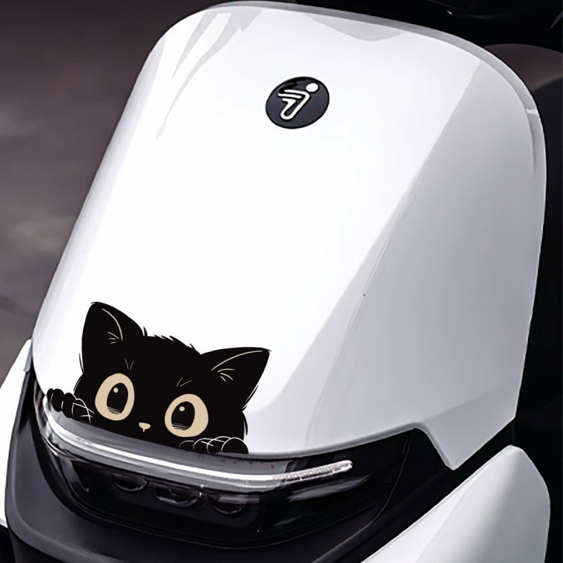 Scratch Blocking Small Car Sticker Peeking Target Black Cat Sticker ...