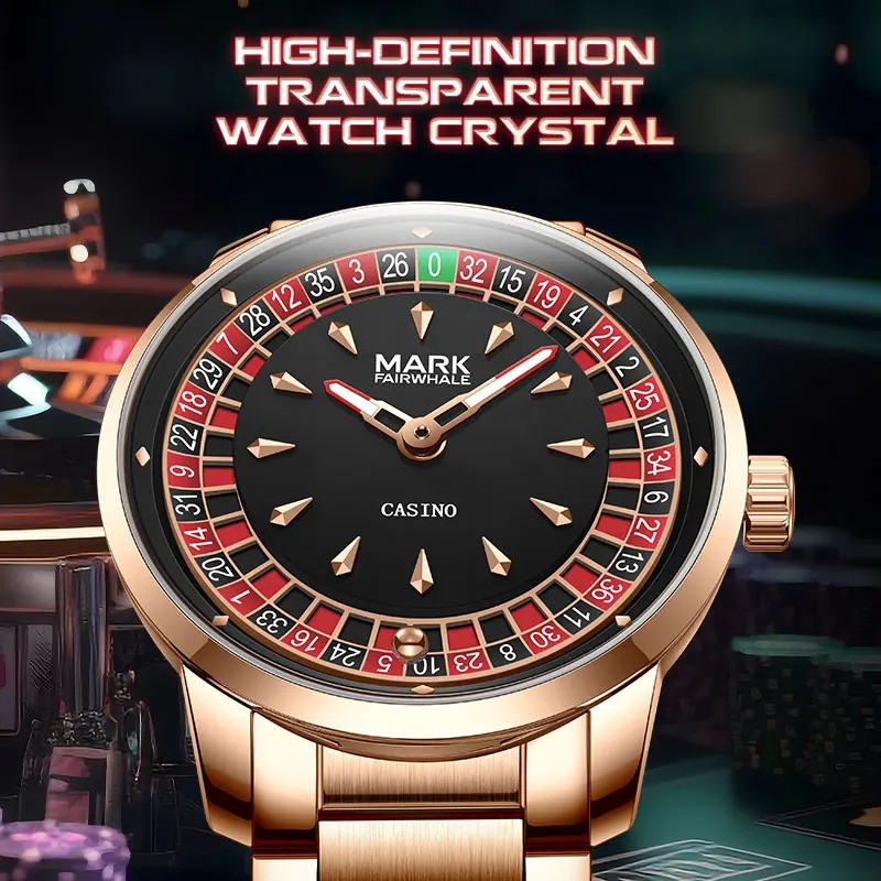 Mark Fairwhale 5031 Men Funny Quartz Watch recessed wheel design Arabic ...