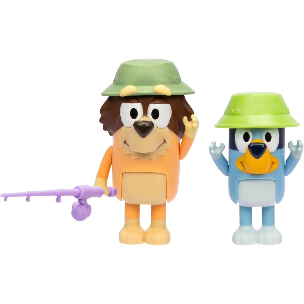 Bluey Figure 2-Pack - Fishing with Grandad, 2.5 Inch Figures with ...