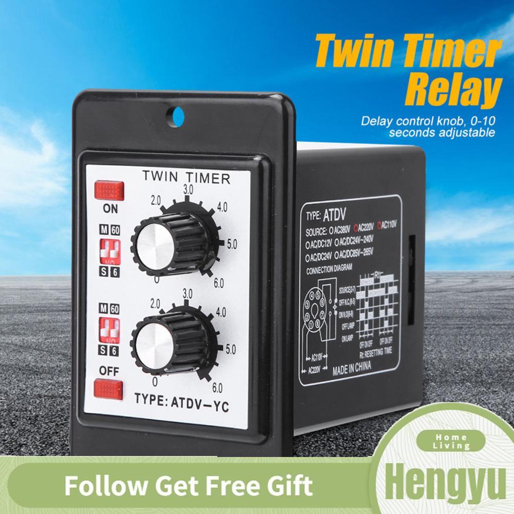 hengyu YWBL-WH Twin Timer Relay On Off Knob Control Time Switch for ...