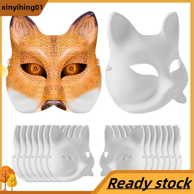 Paper Mache Animal Masks, White Blank Mask for Cosplay Theater ...