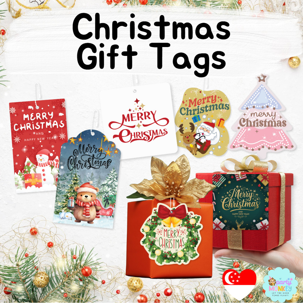 PartyMonkey Christmas Xmas Gift Tag for Goodie Bags Present Small ...