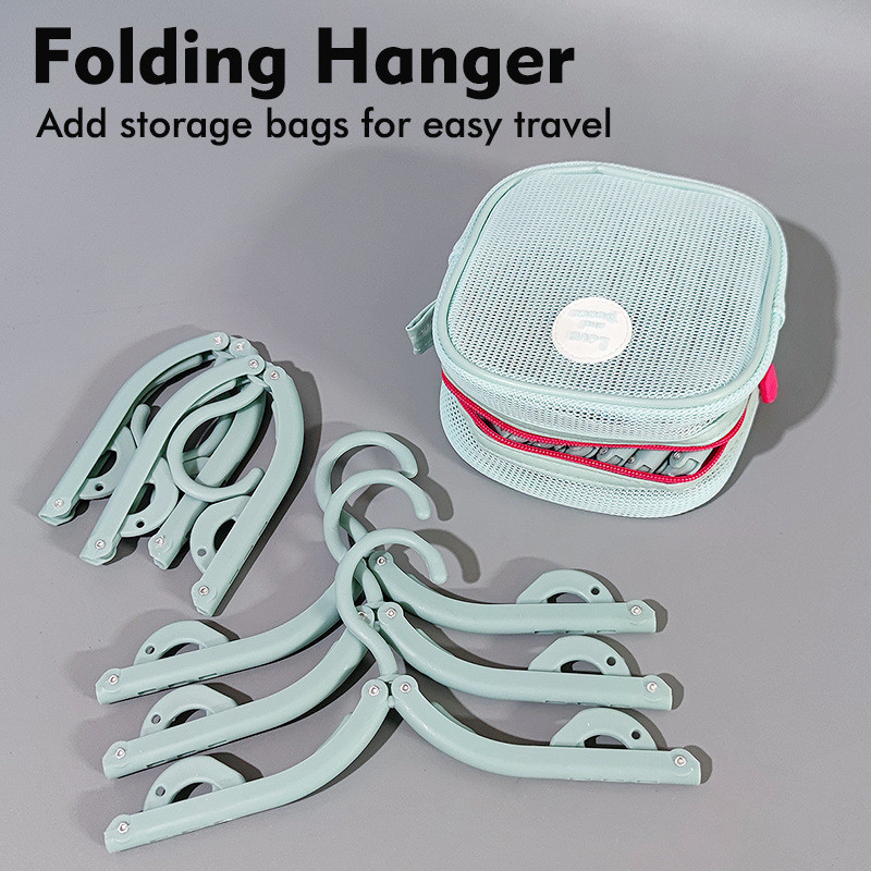 Travel Foldable Hanger with Storage Bag Business Trip Portable Travel ...