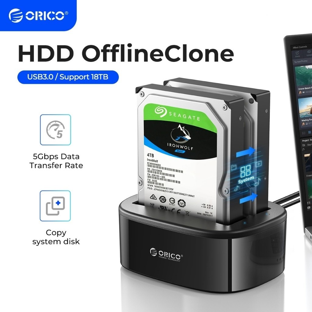 ORICO Clone Docking Station 2.5 3.5 Dual Bay SATA To USB 3.0 HDD ...