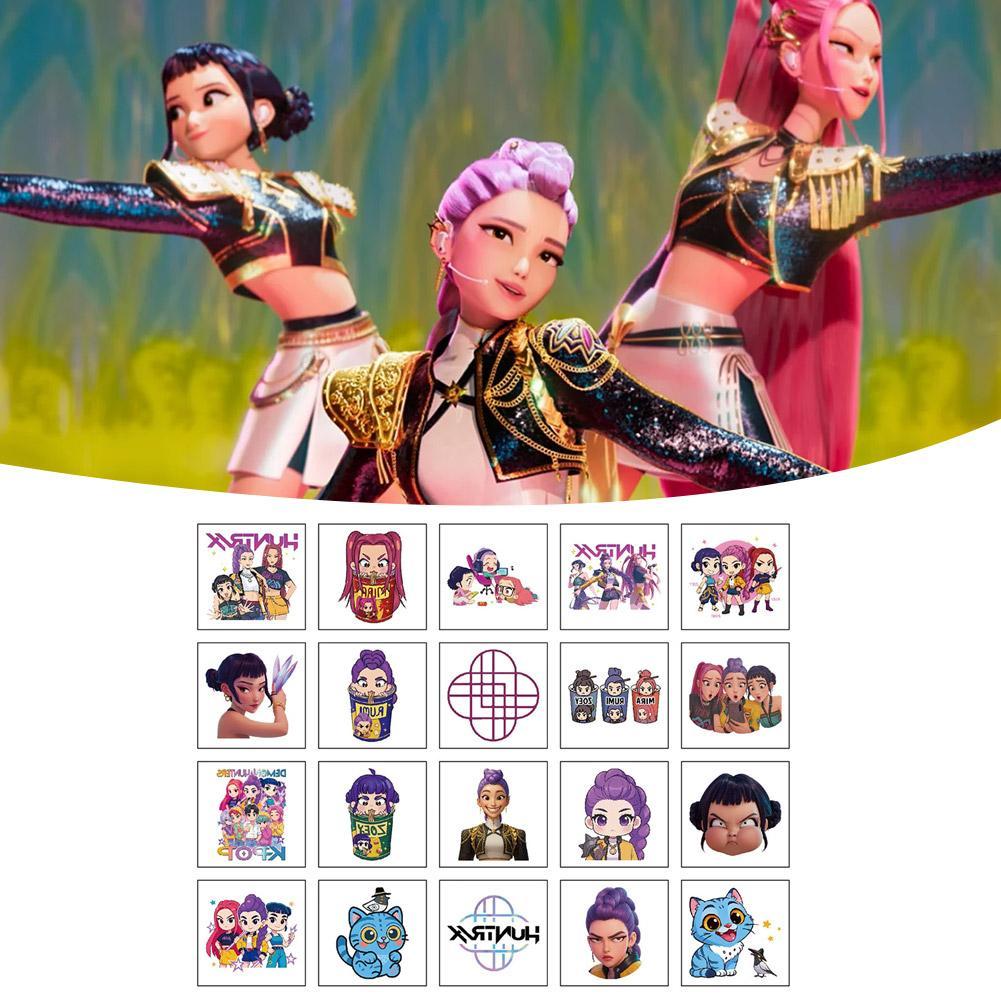 Kpop Demon Hunters Water Transfer Printing Sticker Zoey Rumi Derpy ...