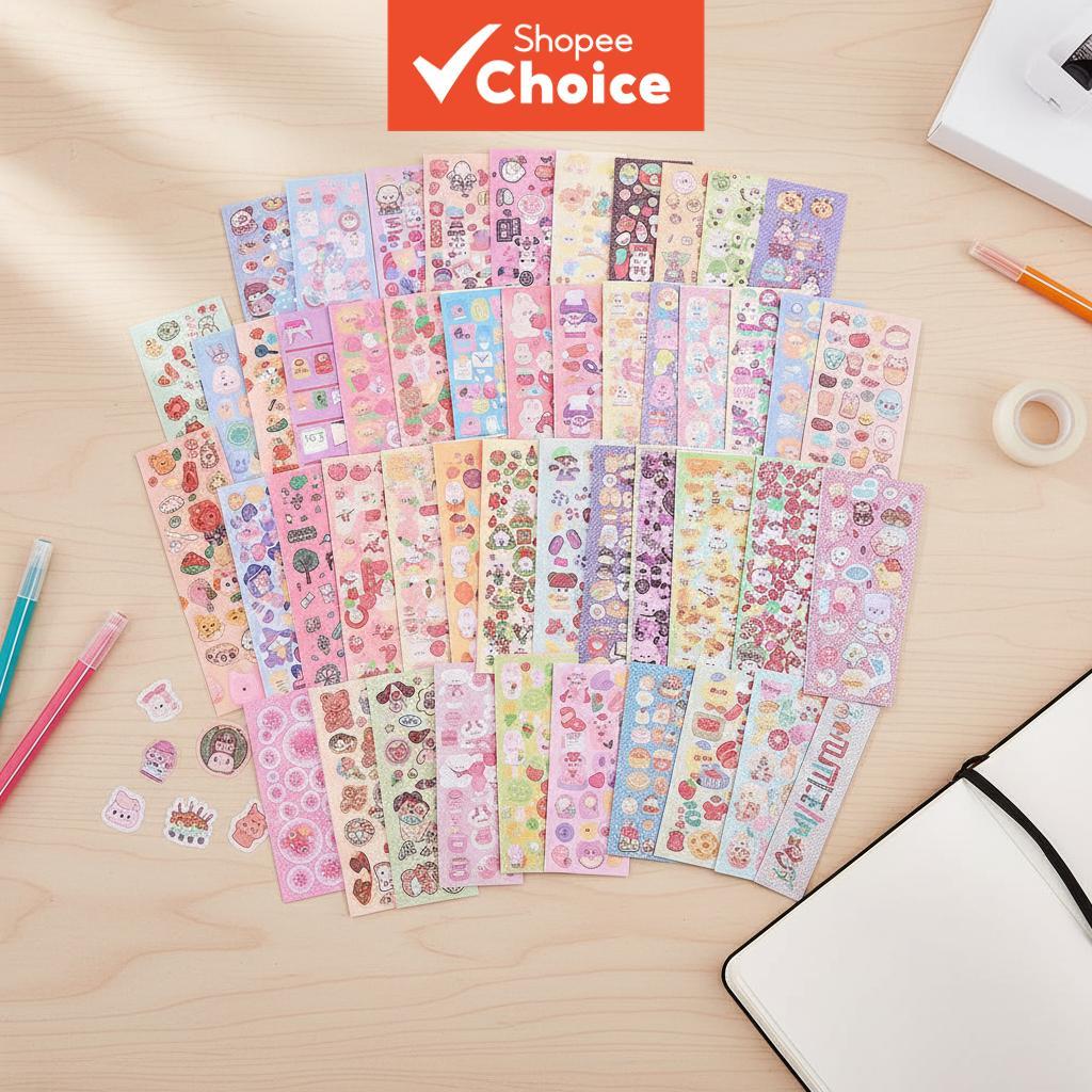 Kawaii Laser Cartoon Stickers Pack – 50-200pcs Cute Goo Goo Cards with ...