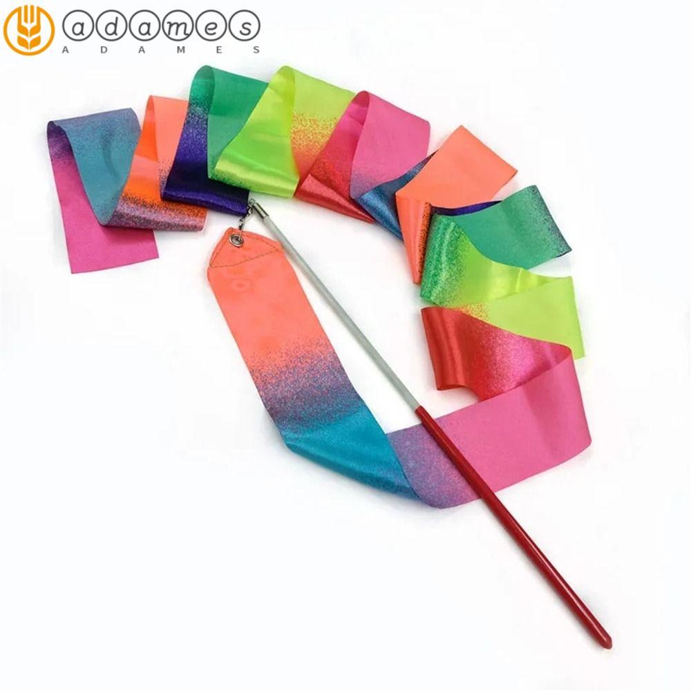 ADAMES Gymnastics Ribbons, Twirling Rod Gradient Colors Ballet Streamer ...
