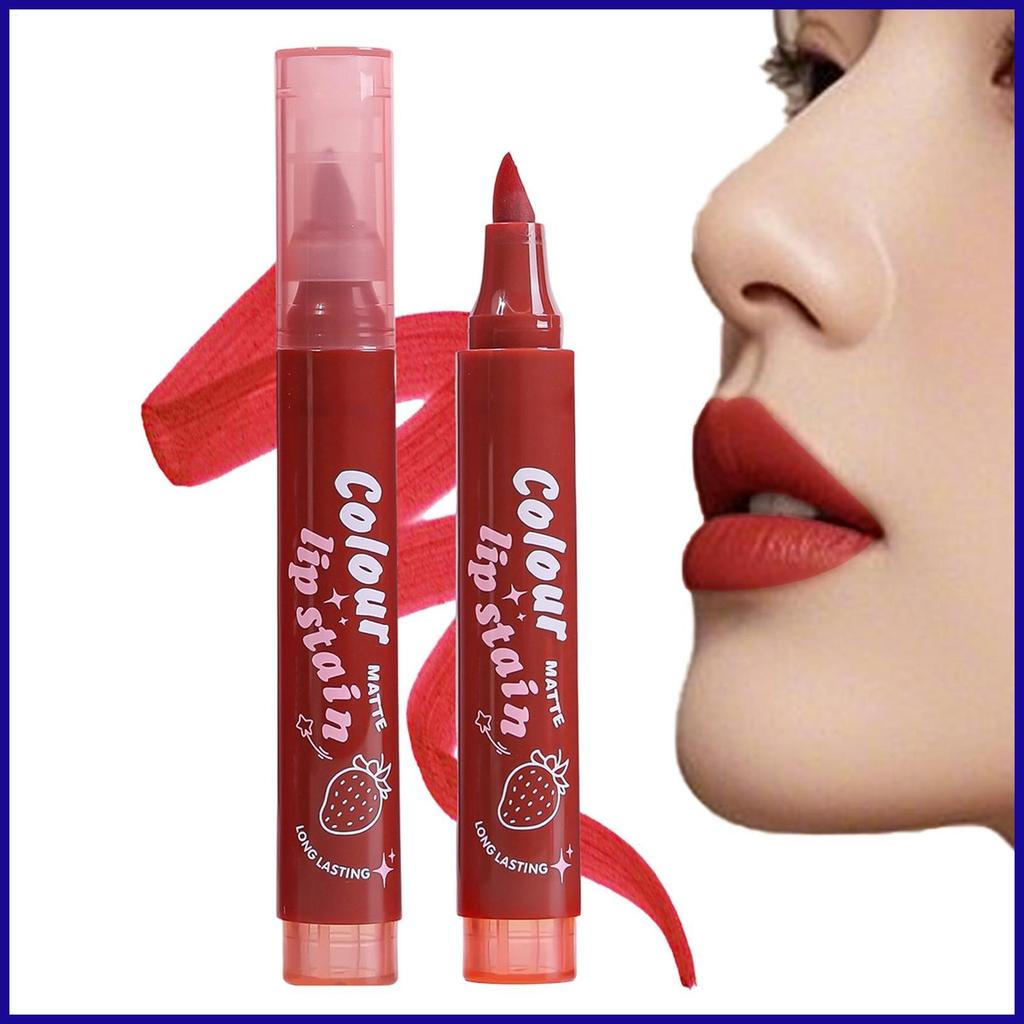 Lip Stain Pen Matte Red Tinted Lip Gloss Pen Highly Pigmented ...