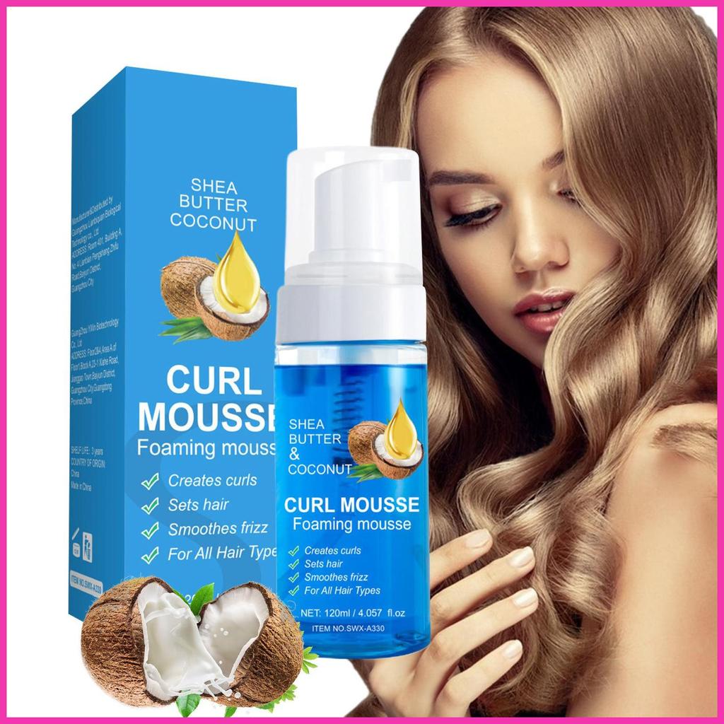 Curly Hair Mousse Natural Foam Hair Mousse 120ml Curl Hair Defining ...
