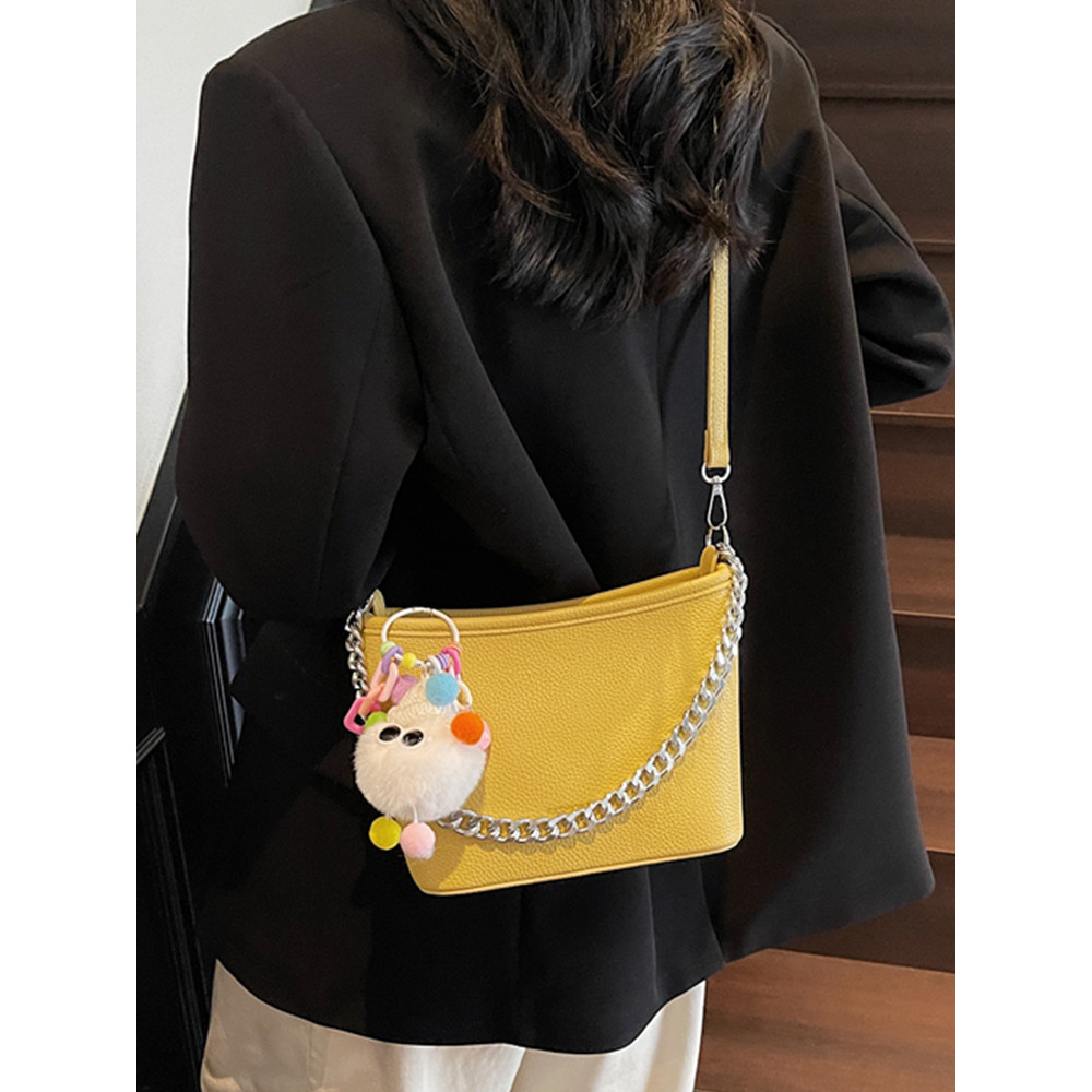 Lyn Brand Designer Small Messenger Bag - Simple Chain Strap & Underarm ...
