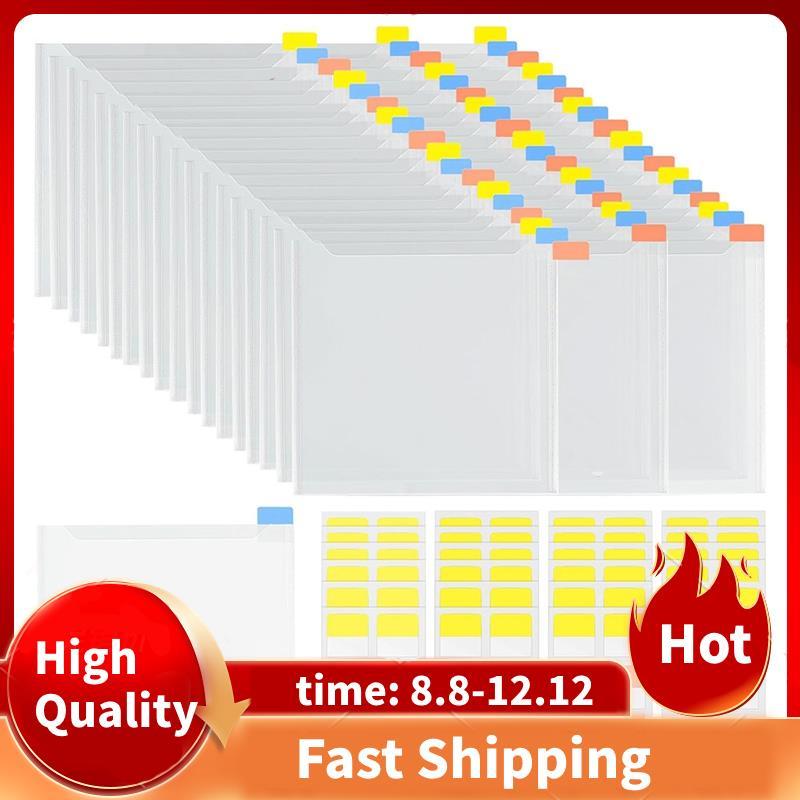 60Piece 6x6-Inch Paper Storage,Clear Plastic Sleeves with 120 Sticky ...