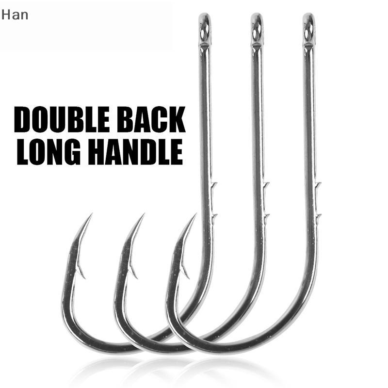 Han 100pcs Double Back Thorn, Bent Fishhook, Long Handle, Tube, Sea ...