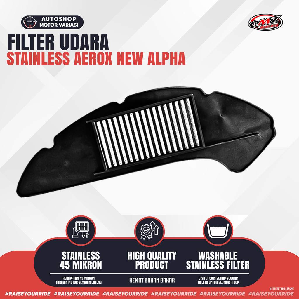 AEROX 155 ALPHA New Air Filter – Turbo-Tech Series Stainless 45 Micron ...