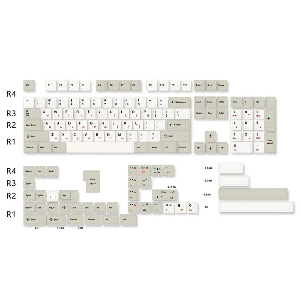 Retro Beige Keycaps (Red Hangul Sublegends) | Shopee Singapore